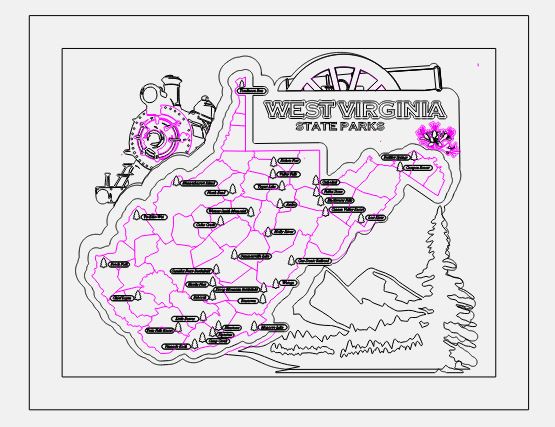 West Virginia State Park Map-Pre Order. – malletcncworks